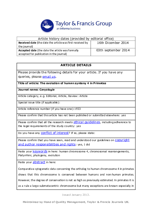 (PDF) The evolution of human synteny 4 by mapping sub-chromosomal ...