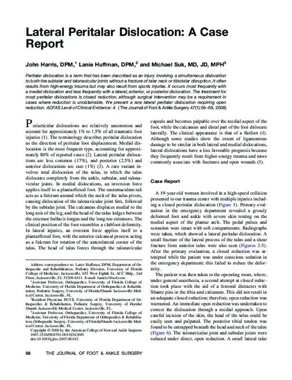 (PDF) Lateral Peritalar Dislocation: A Case Report