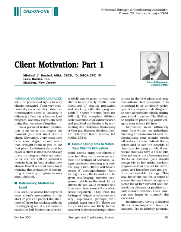 (PDF) Client Motivation
