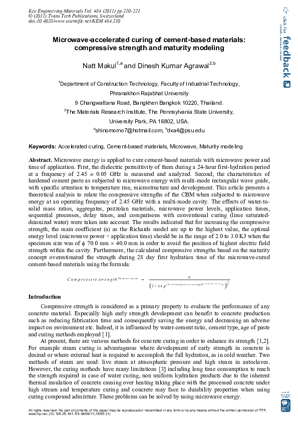 (PDF) Microwave-Accelerated Curing of Cement-Based Materials ...