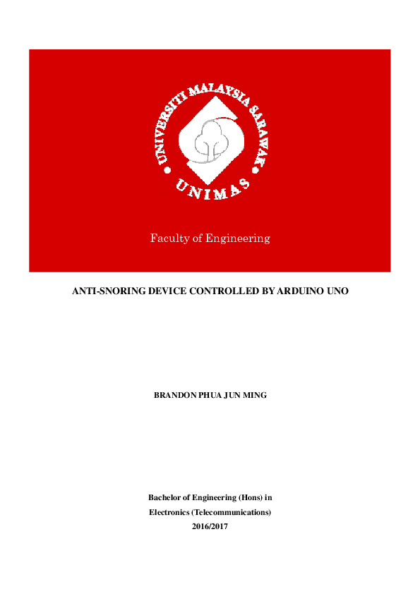 Pdf Anti Snoring Device Controlled By Arduino Uno