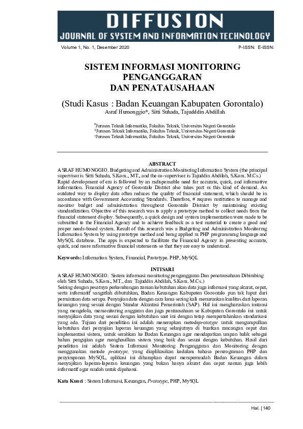 (PDF) Sistem Informasi Monitoring Penganggaran Dan Penatausahaan