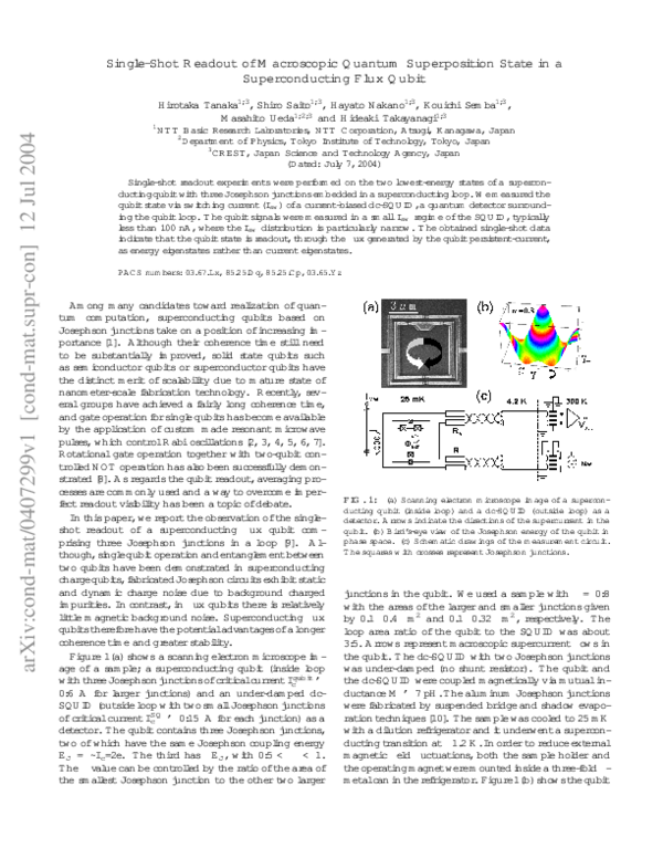 (PDF) Quantum Superposition Readout in Superconductors