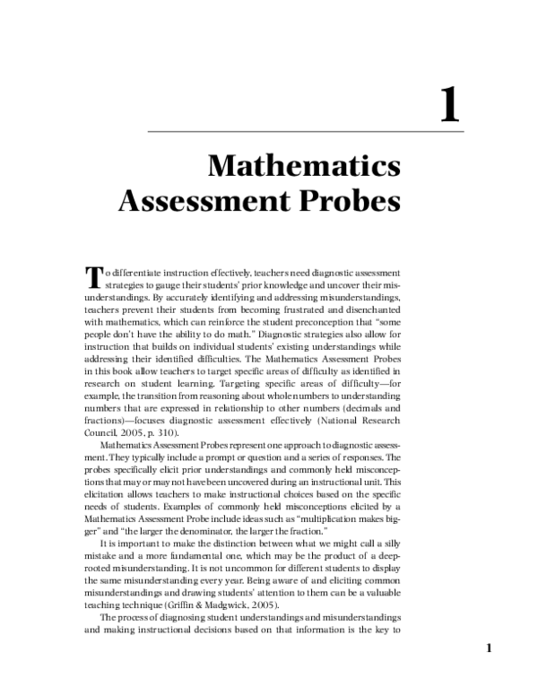 (PDF) Mathematics Assessment Probes