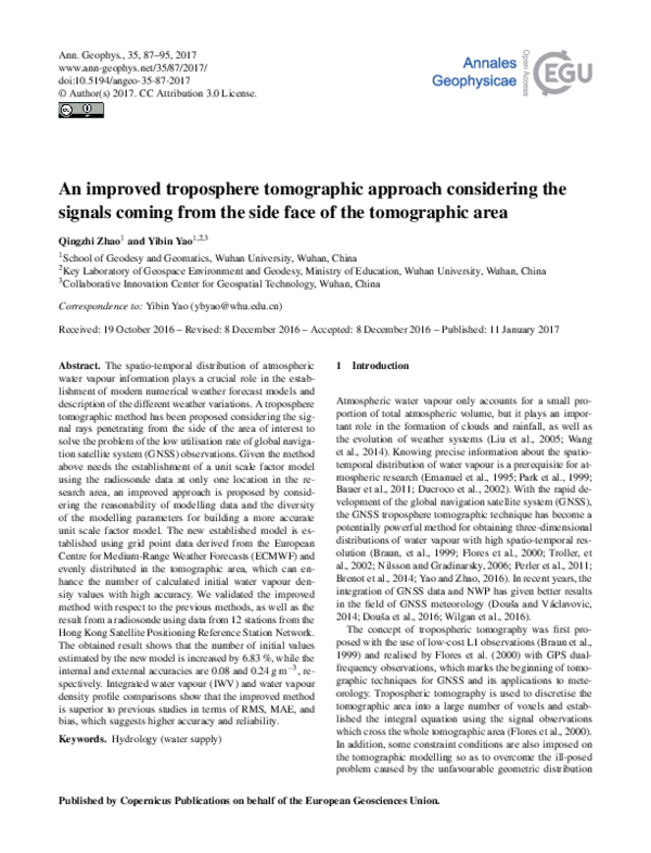 (PDF) An improved troposphere tomographic approach considering the signals coming from the side ...