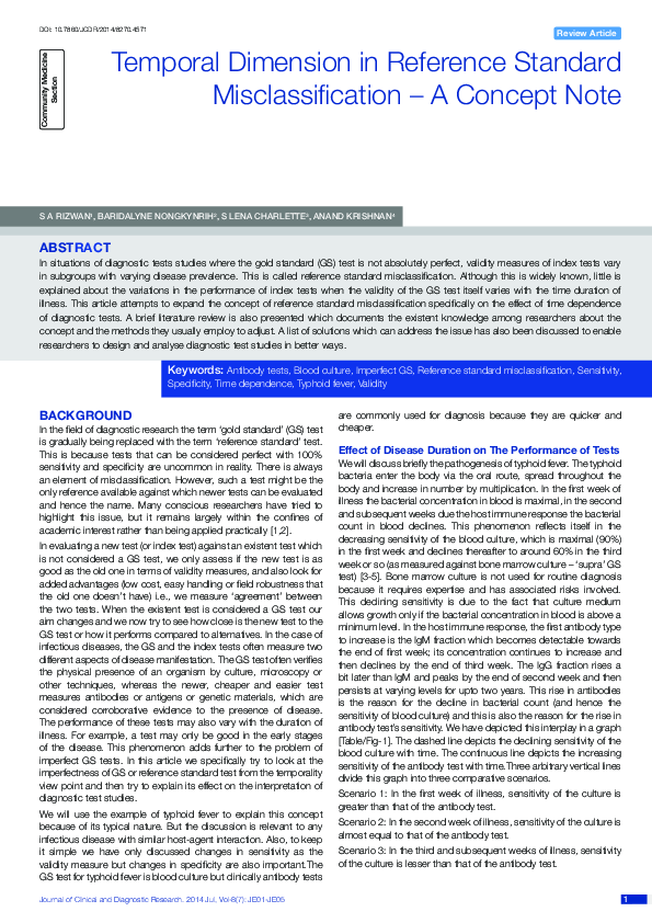 Pdf Temporal Dimension In Reference Standard Misclassification A