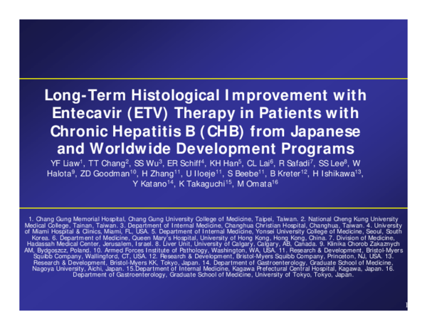 (PDF) 320 Long-Term Histologic Improvement with Entecavir (ETV) Therapy ...