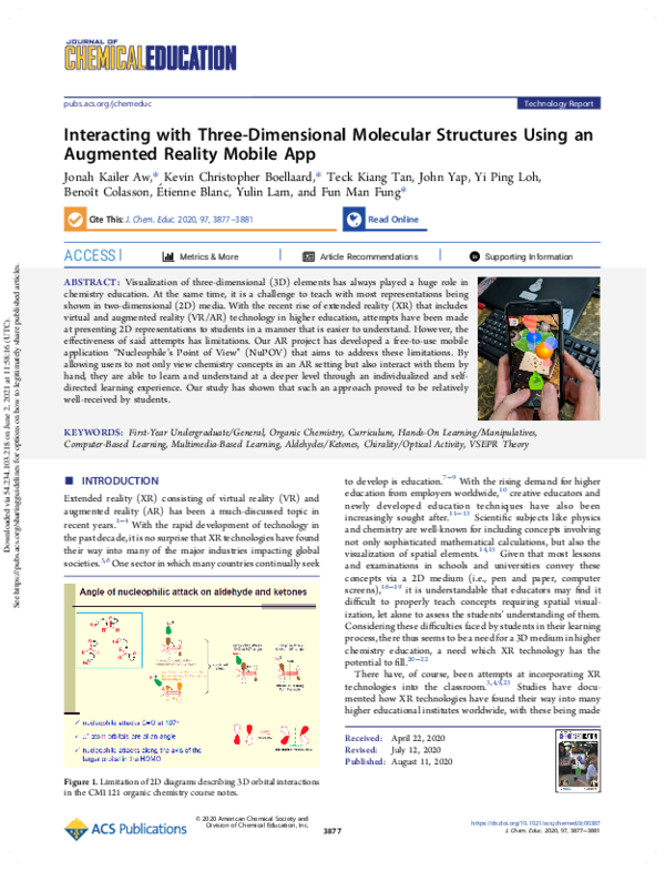 (PDF) Interacting with Three-Dimensional Molecular Structures Using an ...