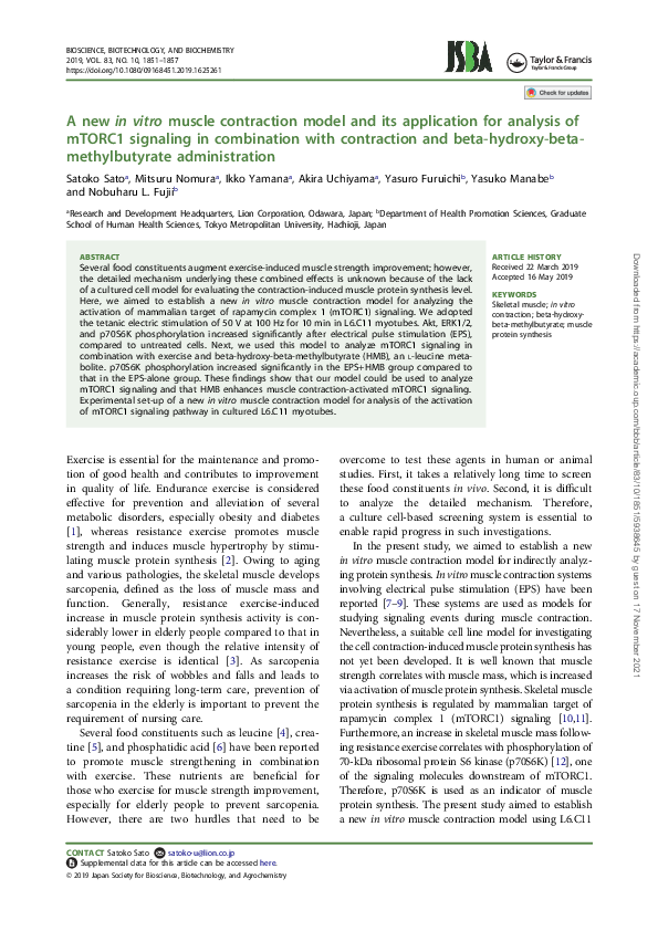 (PDF) A new in vitro muscle contraction model and its application for ...