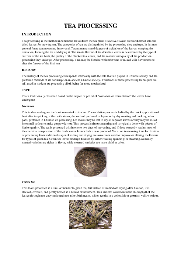 (PDF) TEA PROCESSING