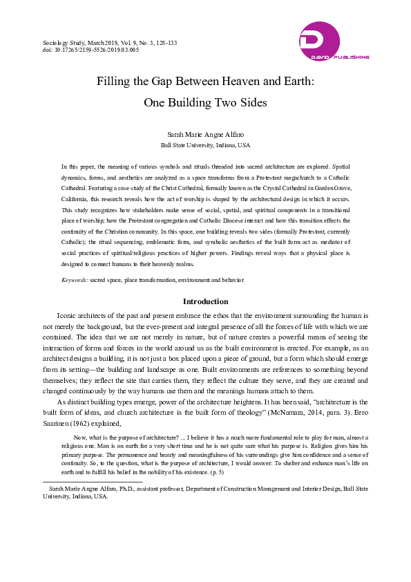 (PDF) Filling the Gap Between Heaven and Earth: One Building Two Sides