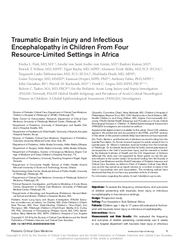 (PDF) Traumatic Brain Injury and Infectious Encephalopathy in Children ...