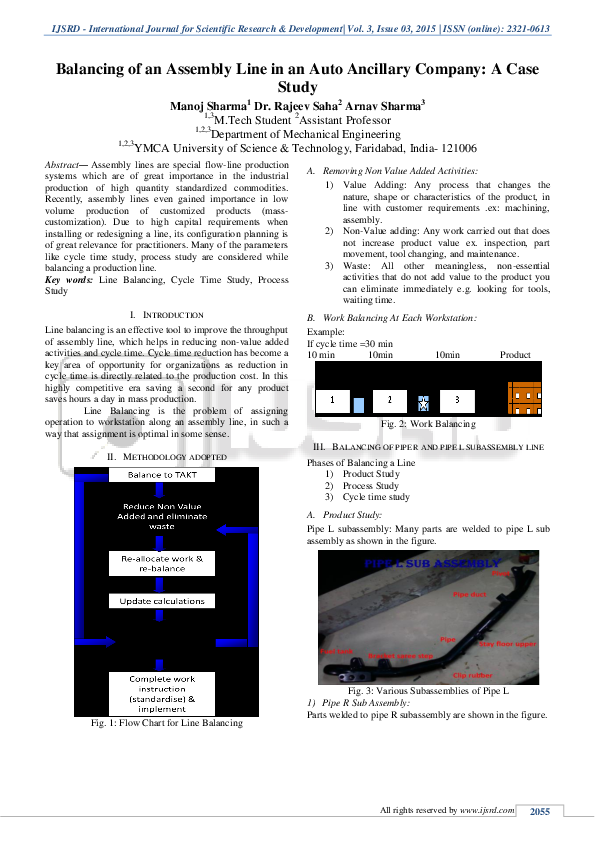 (PDF) Balancing of an Assembly Line in an Auto Ancillary Company: A ...