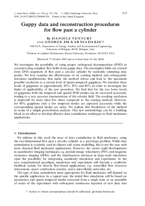 (PDF) Gappy data and reconstruction procedures for flow past a cylinder