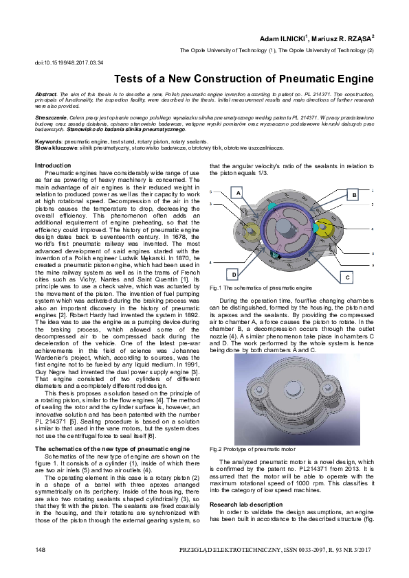 (PDF) Tests of a New Construction of Pneumatic Engine