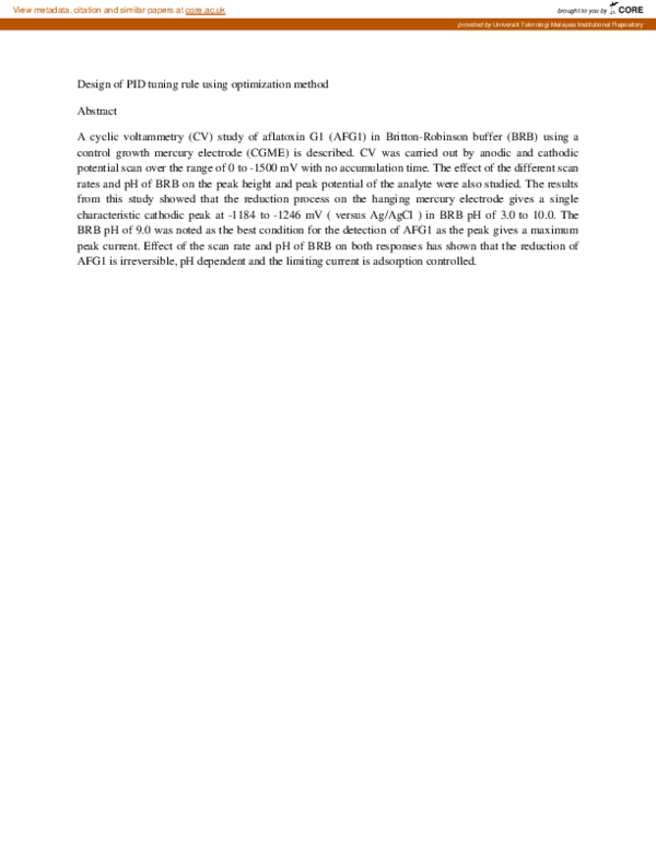 (PDF) Design of PID tuning rule using optimization method