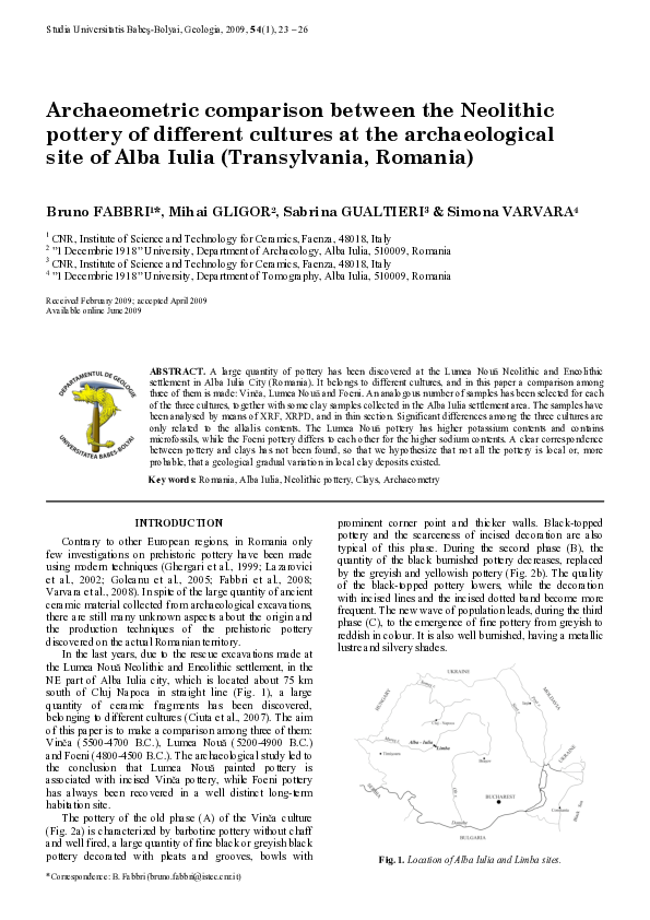 (PDF) Archaeometric comparison between the Neolithic pottery of ...