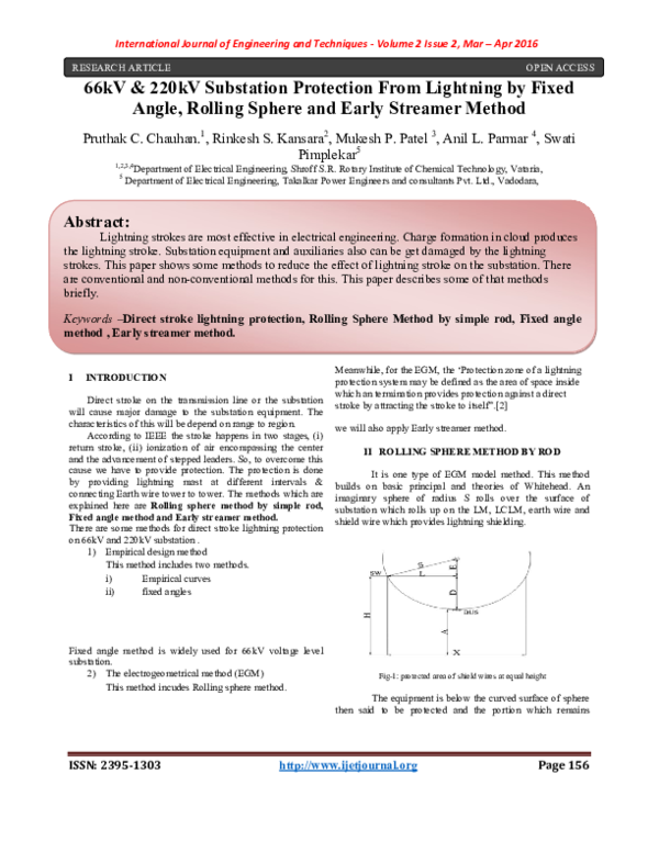 (PDF) 66kV & 220kV Substation Protection From Lightning by Fixed Angle ...