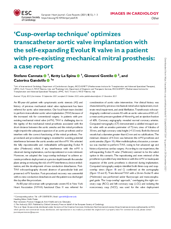 (PDF) ‘Cusp-overlap technique’ optimizes transcatheter aortic valve ...