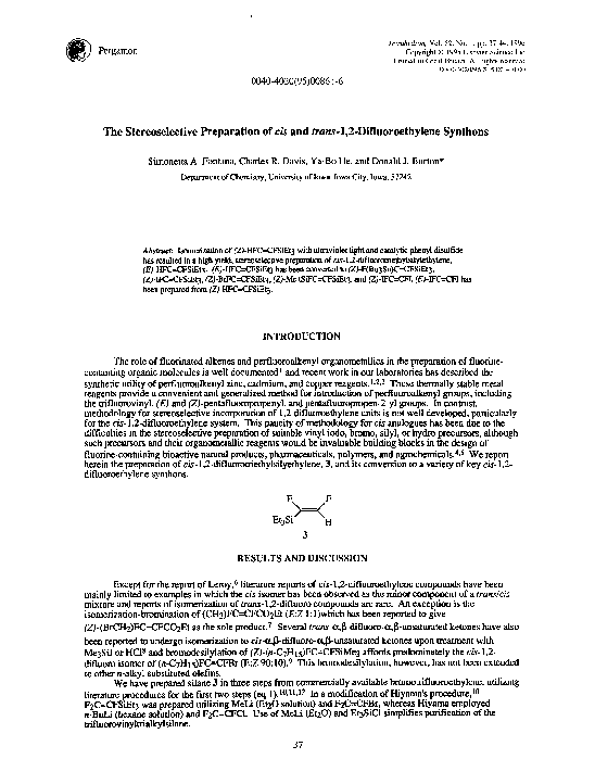 (PDF) The stereoselective preparation of cis and trans-1,2 ...