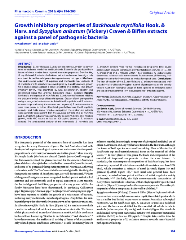 (PDF) Growth inhibitory properties of Backhousia myrtifolia Hook ...