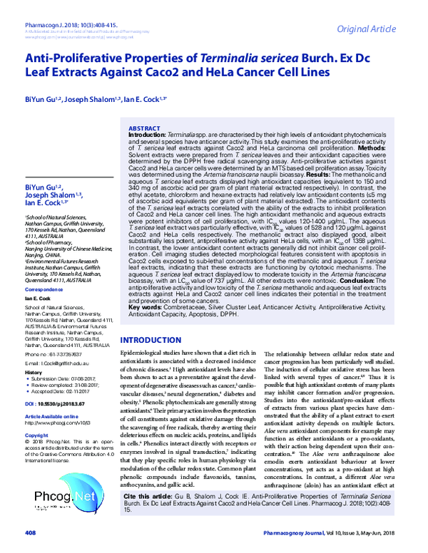 (PDF) Anti-Proliferative Properties of Terminalia sericea Burch. Ex Dc ...
