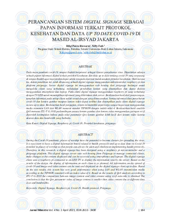 (PDF) Perancangan Sistem Digital Signage Sebagai Papan Informasi ...