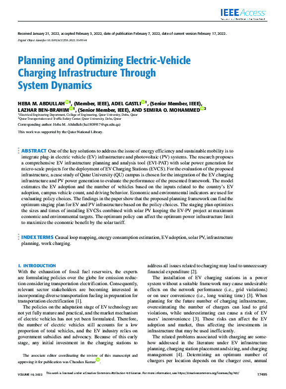 (PDF) Planning and Optimizing Electric-Vehicle Charging Infrastructure Through System Dynamics