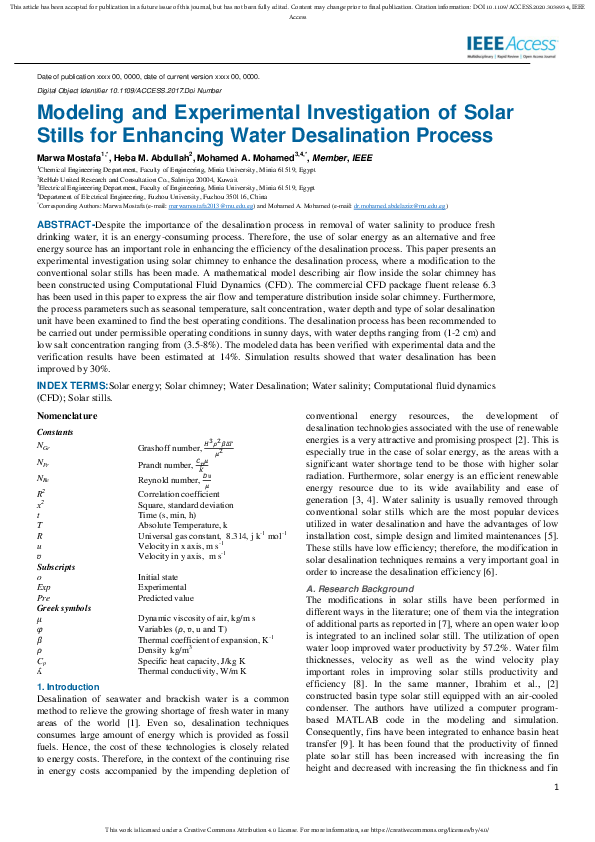 (PDF) Modeling and Experimental Investigation of Solar Stills for ...