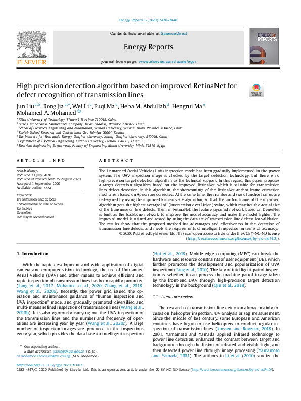 Pdf High Precision Detection Algorithm Based On Improved Retinanet For Defect Recognition Of