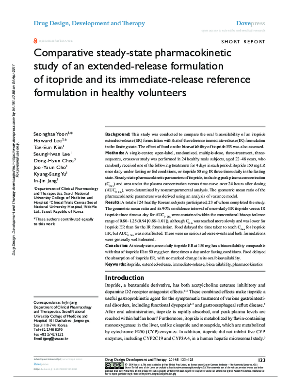 (PDF) Comparative steady-state pharmacokinetic study of an extended-release formulation of ...