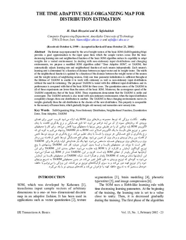 (PDF) The time adaptive self-organizing map for distribution estimation