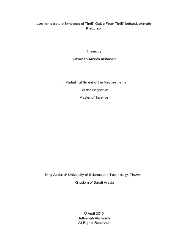 (PDF) Low-temperature Synthesis of Tin(II) Oxide From Tin(II ...