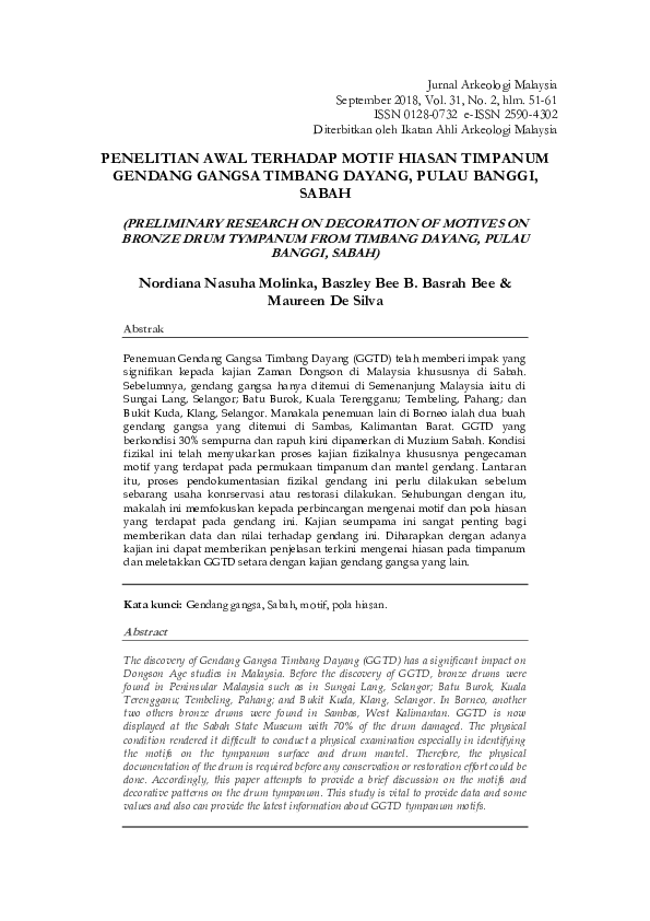 (PDF) Penelitian Awal Terhadap Motif Hiasan Timpanum Gendang Gangsa ...