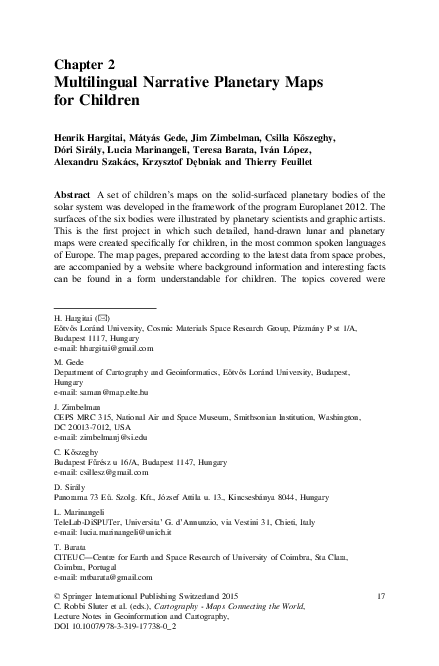 (PDF) Multilingual Narrative Planetary Maps for Children