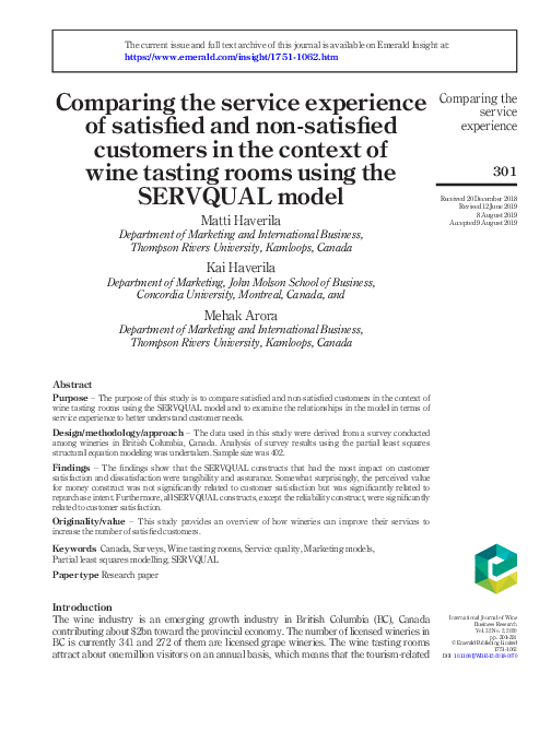 (PDF) Comparing the service experience of satisfied and non-satisfied ...