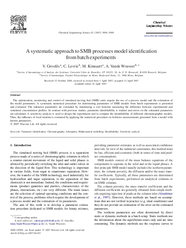 (PDF) A systematic approach to SMB processes model identification from ...