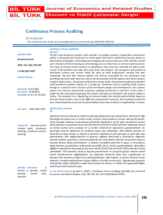 (PDF) Continuous Process Auditing
