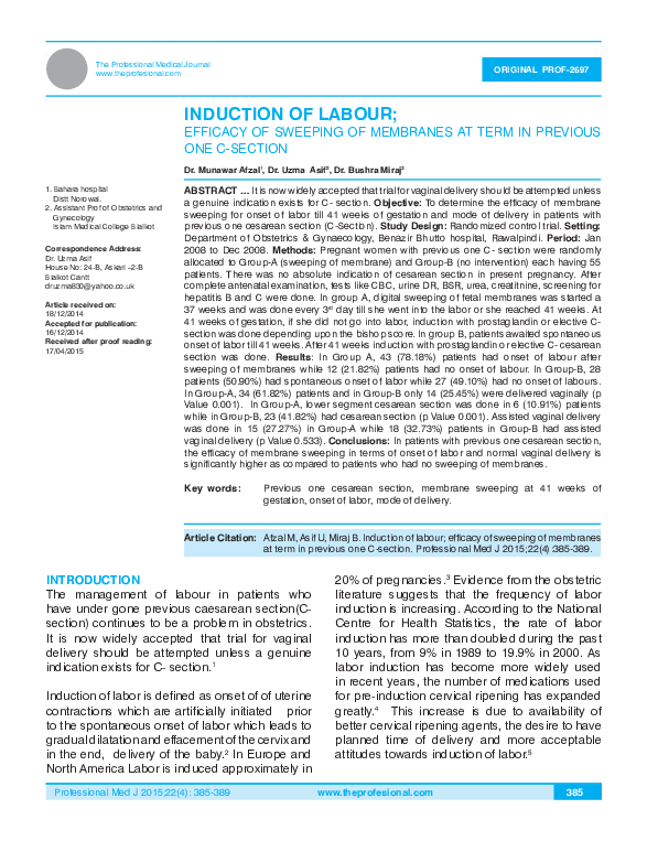 (PDF) Induction of Labour