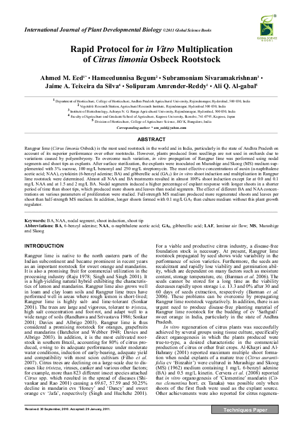 (PDF) Rapid Protocol for in Vitro Multiplication of Citrus limonia ...
