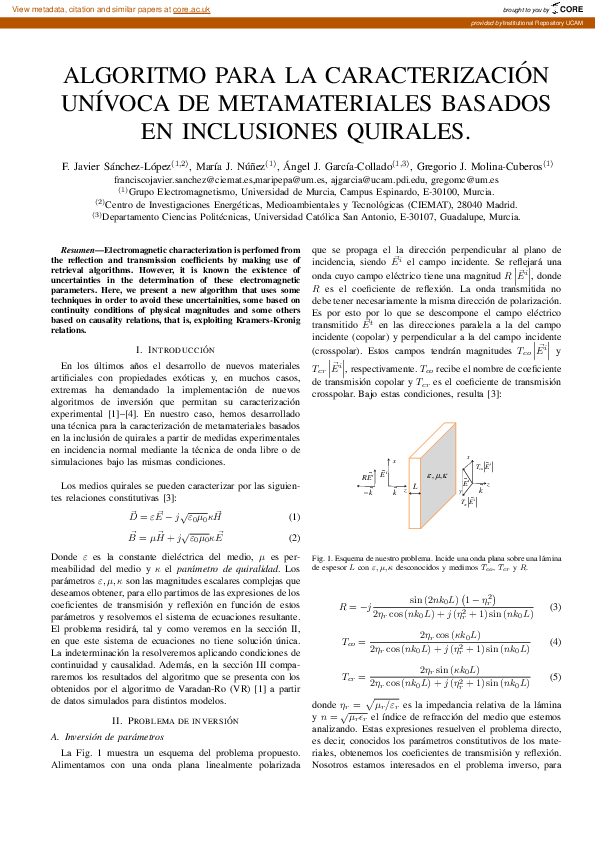 (PDF) Algoritmo para la caracterización univoca de metamateriales ...