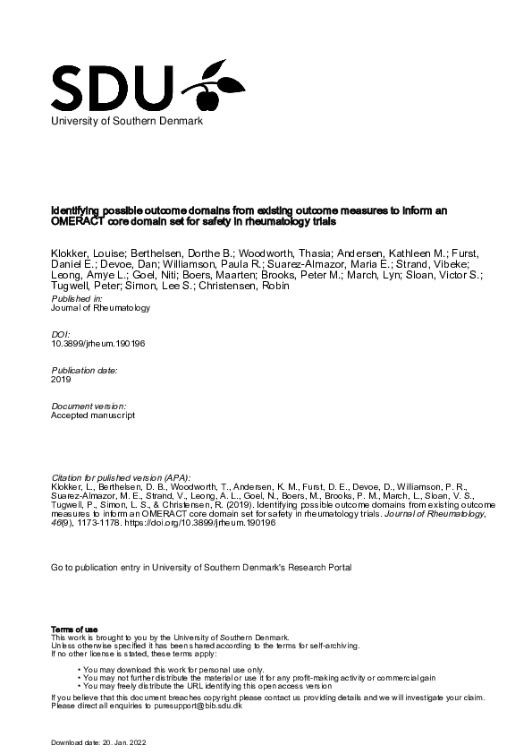 (PDF) Identifying possible outcome domains from existing outcome ...