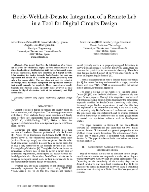 (PDF) Boole-WebLab-Deusto: Integration of a remote lab in a tool for ...