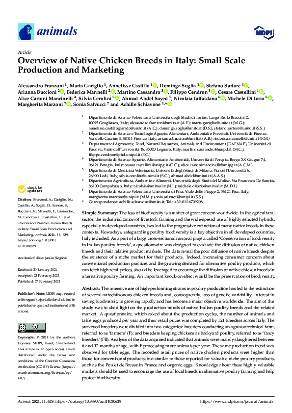 (PDF) Overview of Native Chicken Breeds in Italy: Small Scale ...