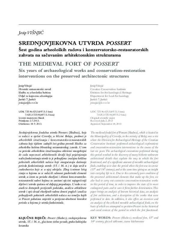 (PDF) THE mEDIEvAL fORT Of POSSERT Six years of archaeological works ...