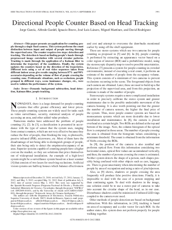 (PDF) Directional People Counter Based on Head Tracking