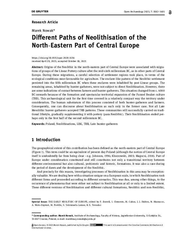 (PDF) Different Paths of Neolithisation of the North-Eastern Part of ...