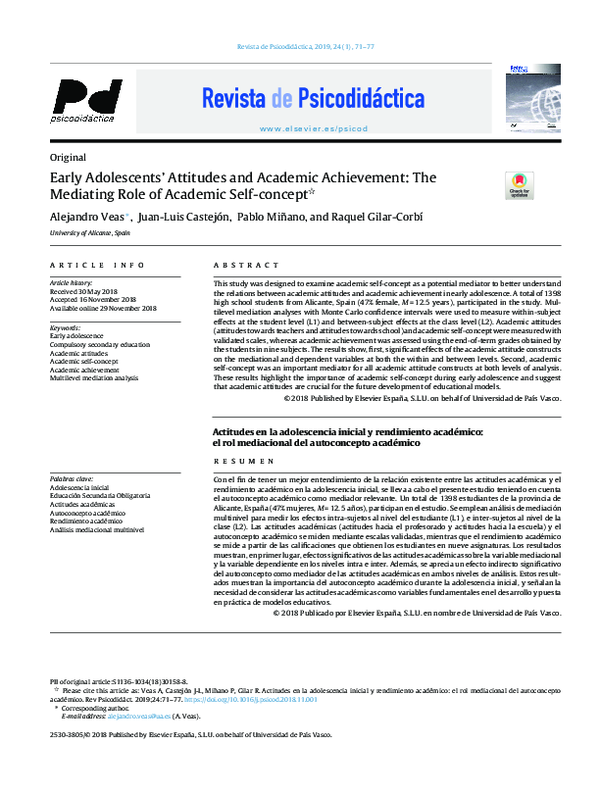 (PDF) Early Adolescents’ Attitudes and Academic Achievement: The ...