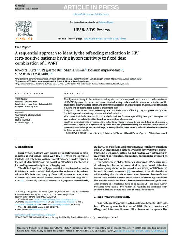 (PDF) A sequential approach to identify the offending medication in HIV ...