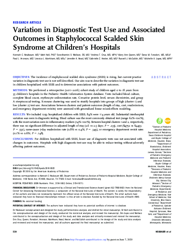 (PDF) Variation in Diagnostic Test Use and Associated Outcomes in ...